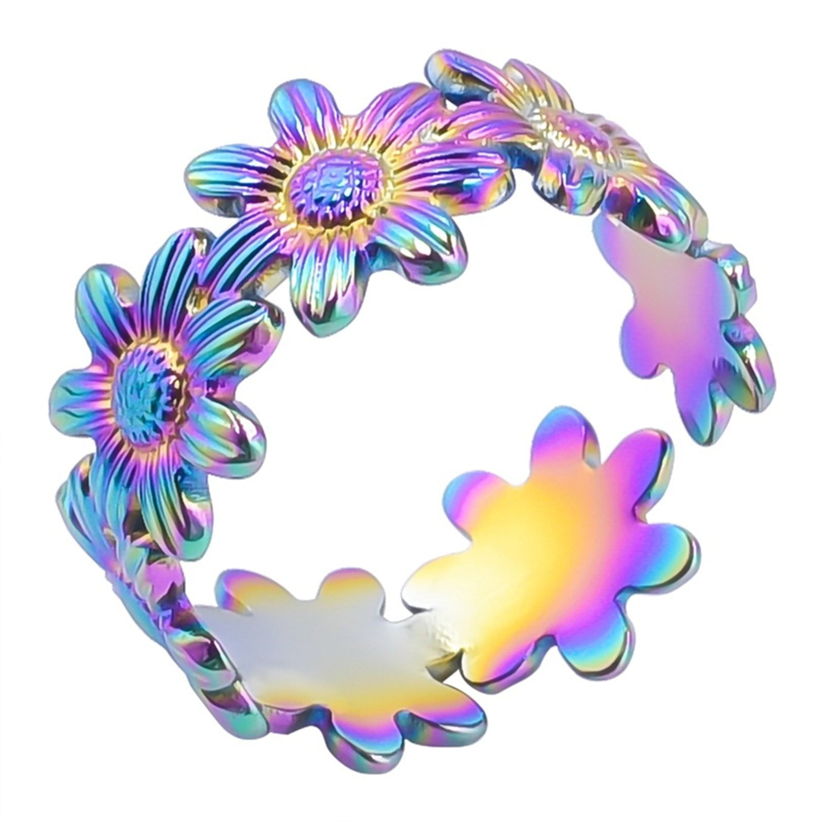 Rings for Women,Wedding Rings Vrai Petal Ring Open Vintage Steel Steel ...