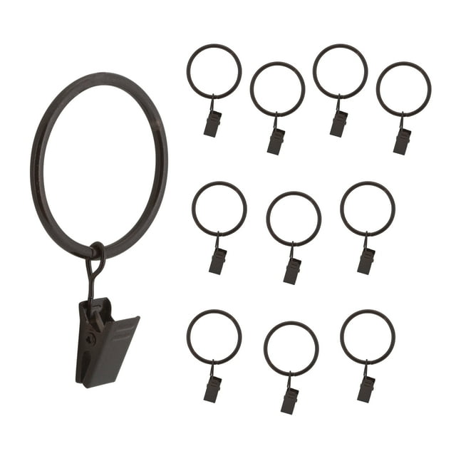 Rings for Curtain Rods, Bronze, Pack of 10 - Walmart.com