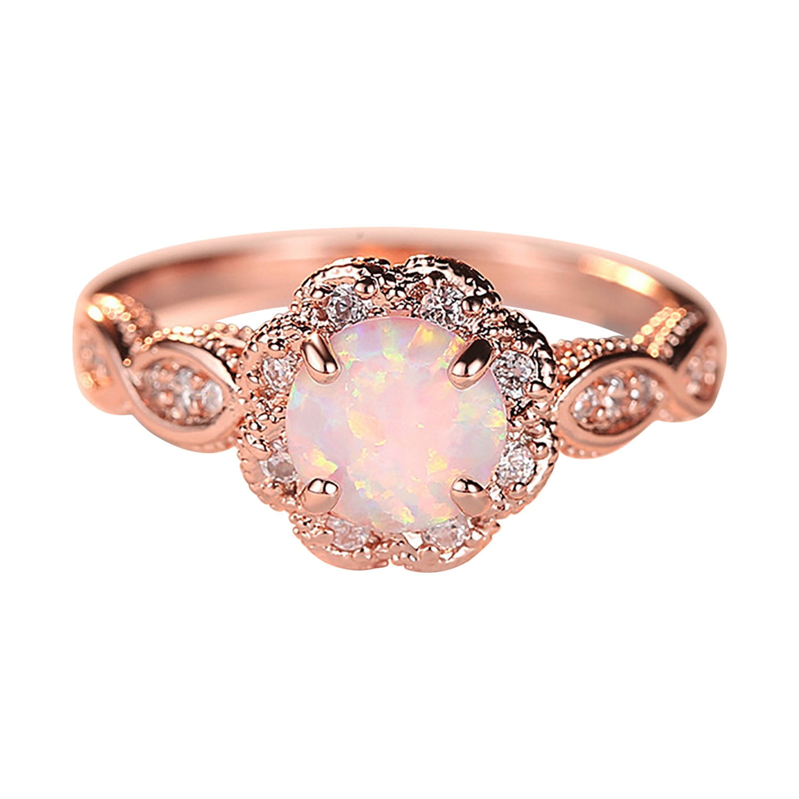 Rings for Women Rose Gold Diamond Ring Rhinestone Ring Alloy Jewellery ...