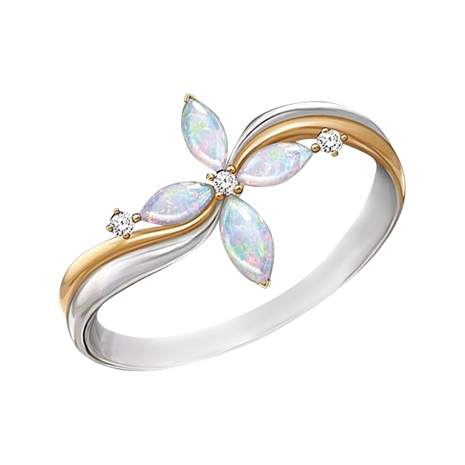 Rings for Women That Don't Fade Womens Jewelry Women's Faux Opal Cross ...