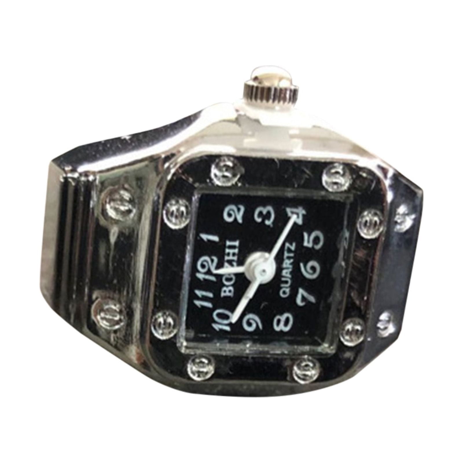 Rings for Women Vintage Ring Watch Square Fashion Roman Numerals Finger ...