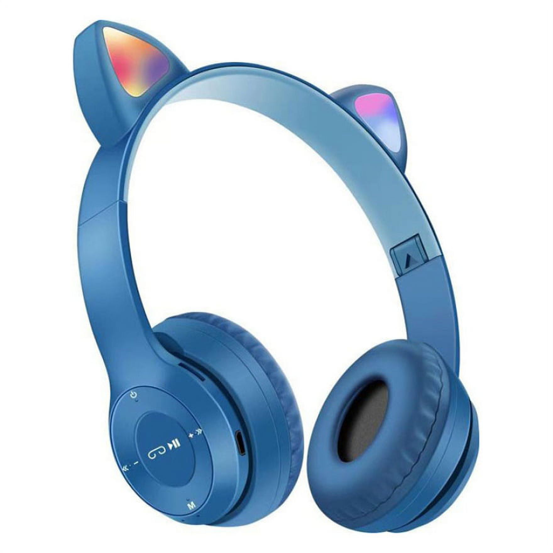 Ringshlar Wireless Bluetooth Headset LED Light Cat Ear Foldable ...