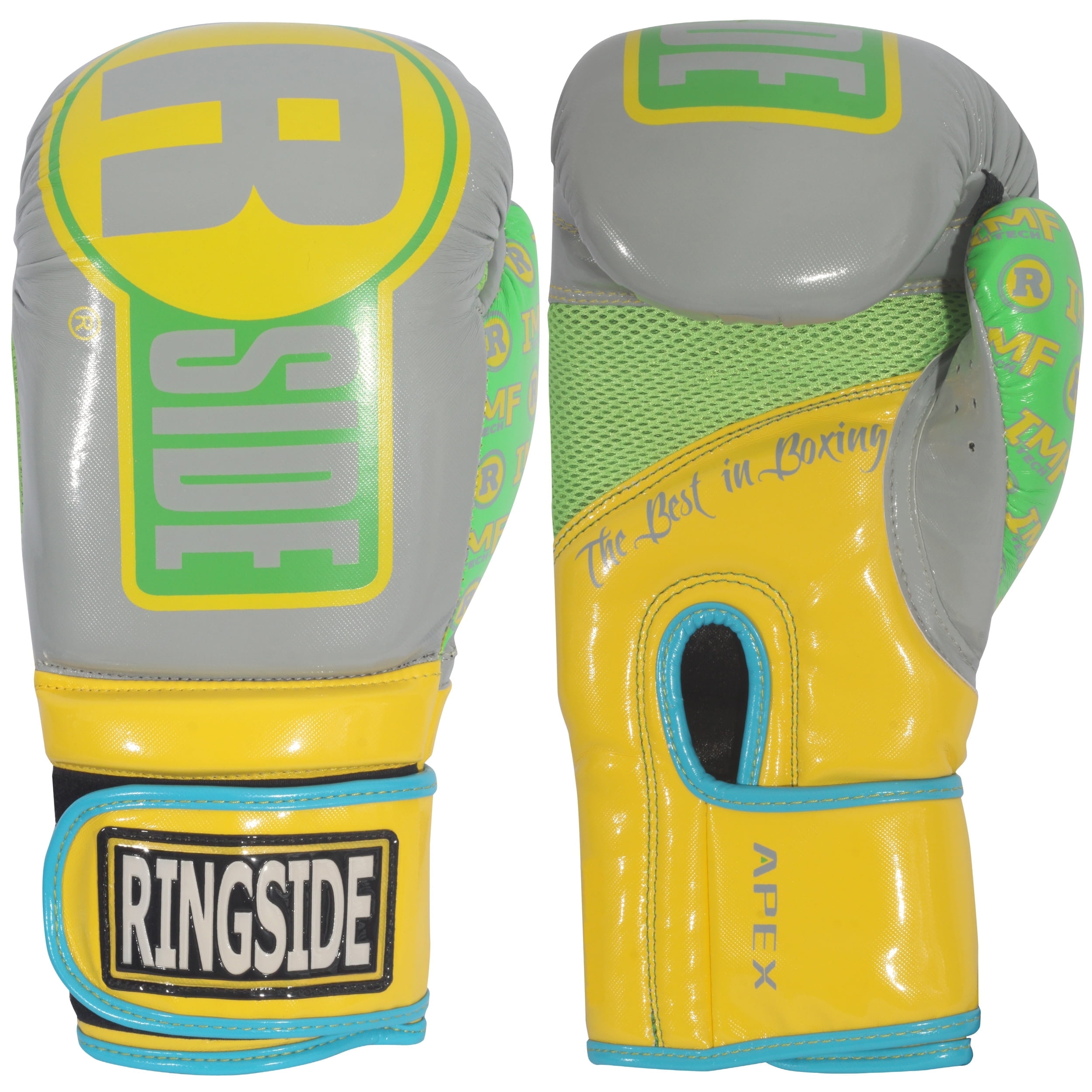 Ringside Apex Bag Boxing Gloves, IMF-Tech with Secure Wrist Support, Yellow/Green, L/XL ...