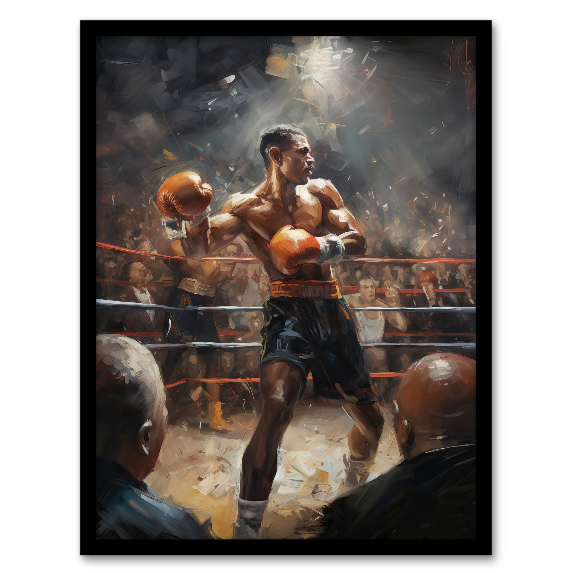 Ringside Boxing Painting Artwork Middleweight Boxer Showboat Action ...