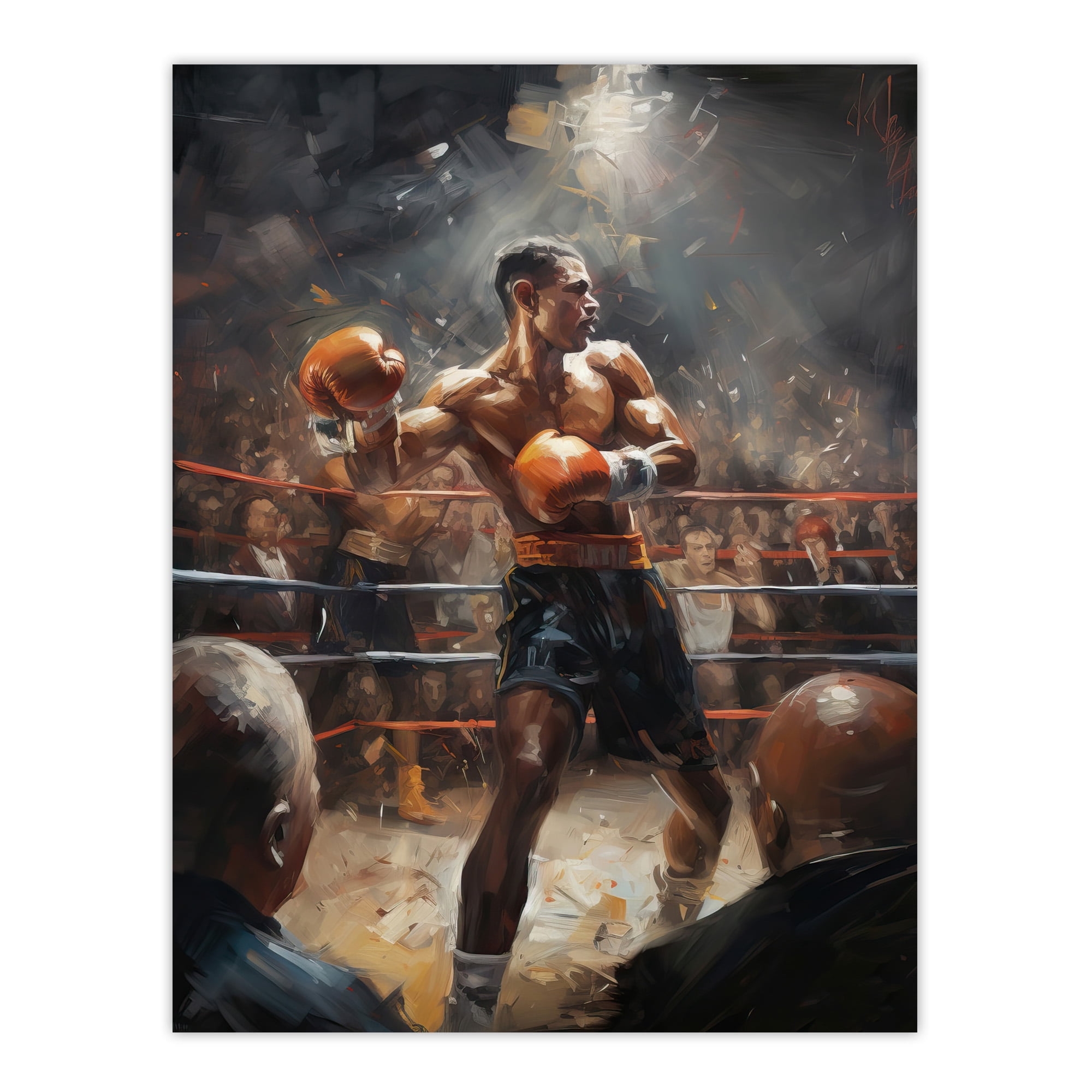 Ringside Boxing Painting Artwork Middleweight Boxer Showboat Action ...