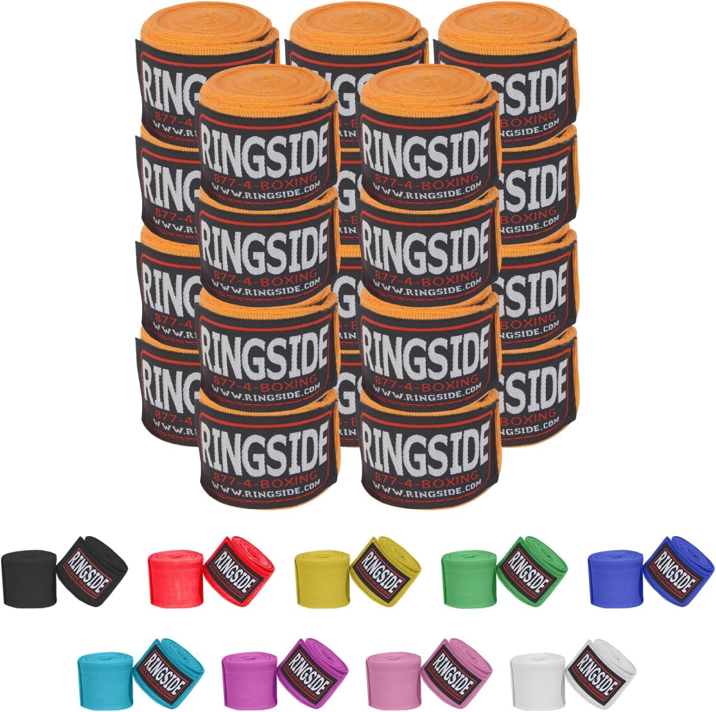 Ringside Mexican-Style Boxing Handwraps - Elastic Cotton, Thumb Loop ...