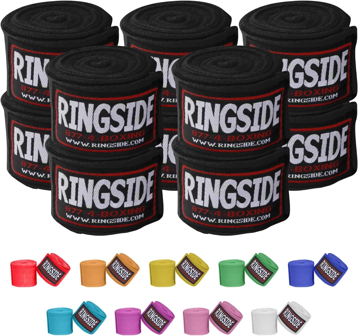 Ringside Mexican-Style Boxing Handwraps - Elastic Cotton, Thumb Loop ...