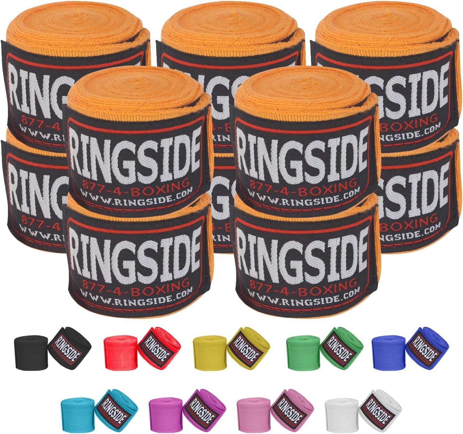 Ringside Mexican-Style Boxing Handwraps - Elastic Cotton, Thumb Loop ...