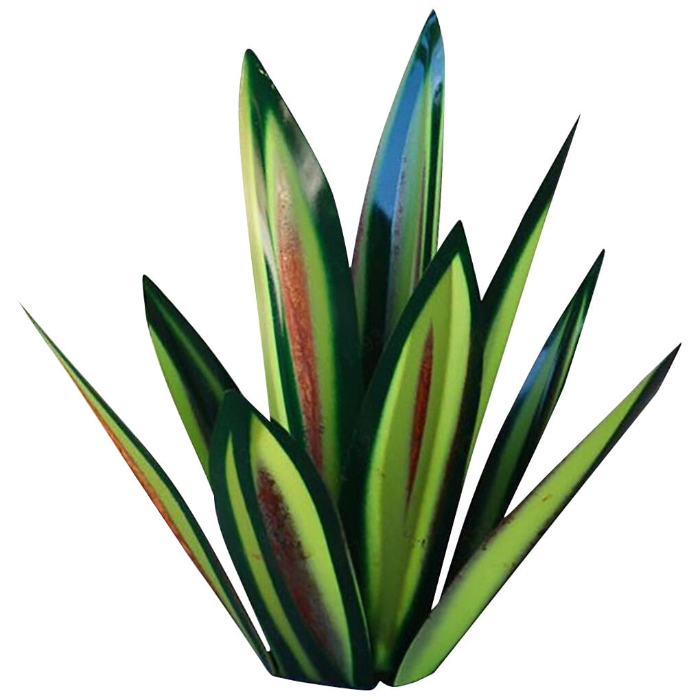 Rinhoo Agave Leaves DIY Metal Iron Art Plant Statue Home Decor Ornaments for Garden Yard Lawn ...