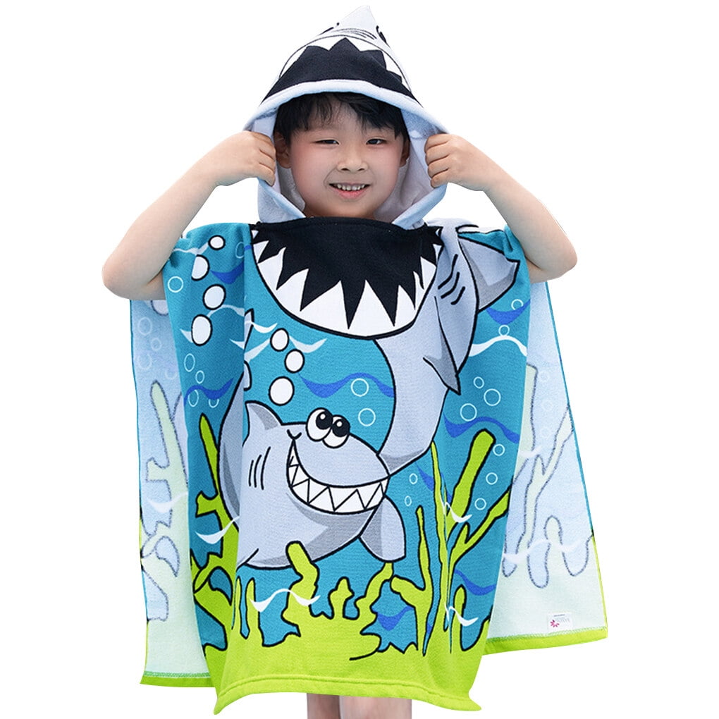 Rinhoo Children Bath Cloak Cartoon Kids Shower Hooded Towel Bathing ...