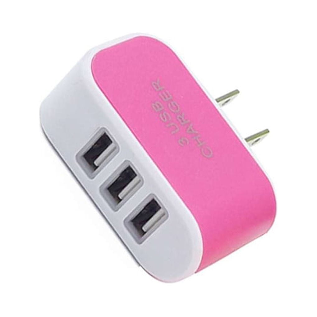 Rinhoo Universal Candy Color 3 USB Multi-Port Wall Charger US Plug Wall ...