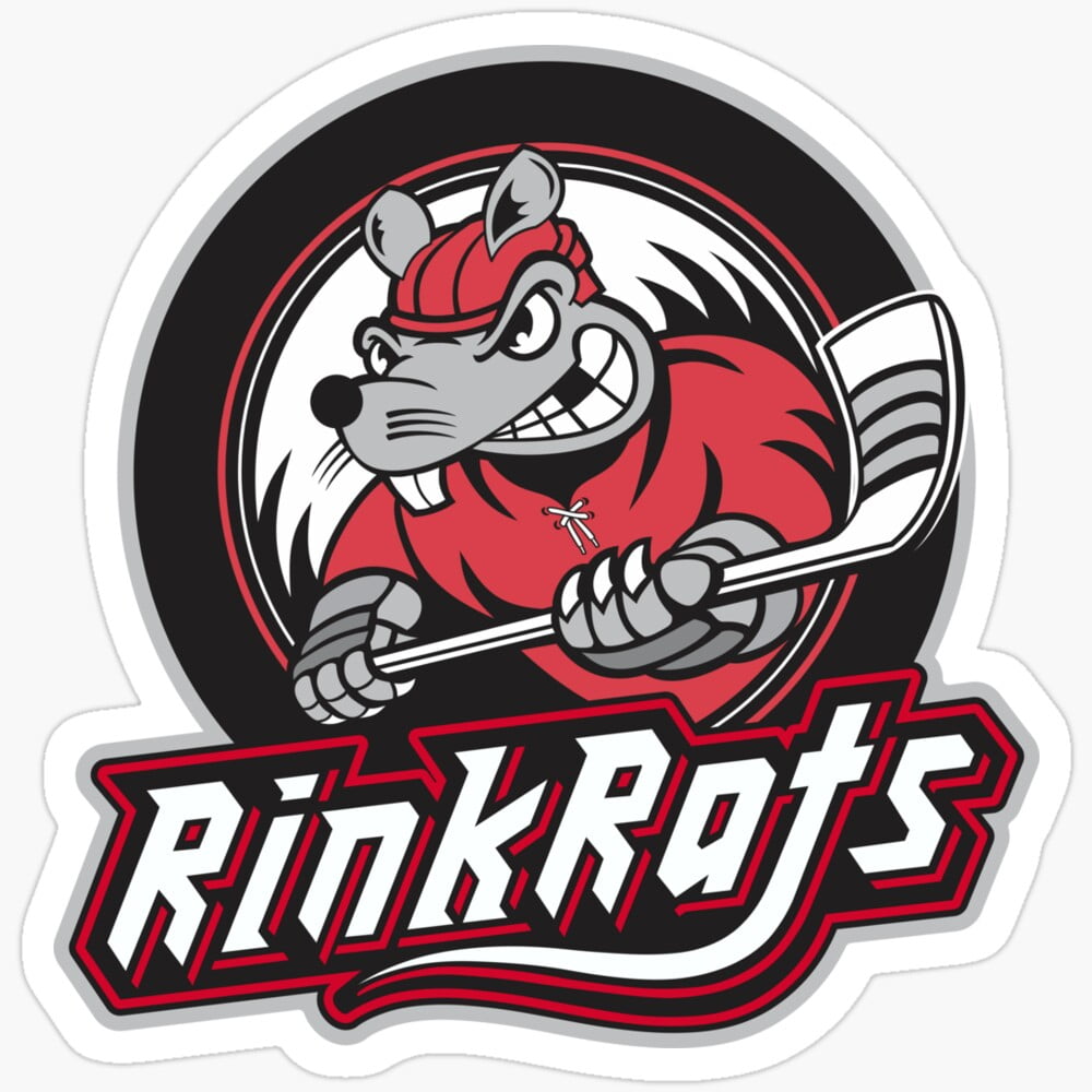 Rink Rats Hockey Logo Sticker Phone Decal Water Bottle Stickers Car ...