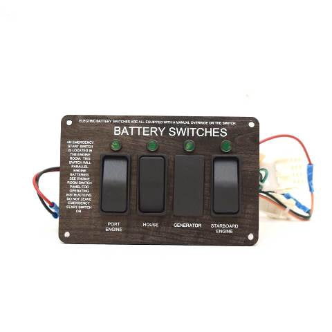 Rinker Boat Battery Switch Panel 63026 | Woodgrain 6 1/4 x 4 Inch ...