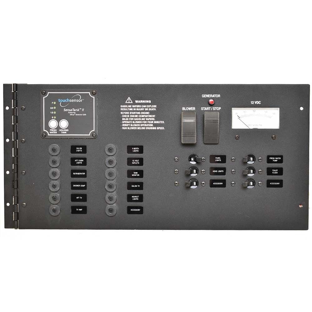 Rinker Boat Breaker Switch Panel | 18 7/8 x 9 Inch Black Aluminum ...