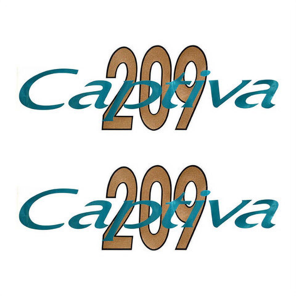 Rinker Boat Decals | Captiva 209 Gold Teal Stickers (Pair) - Walmart.com