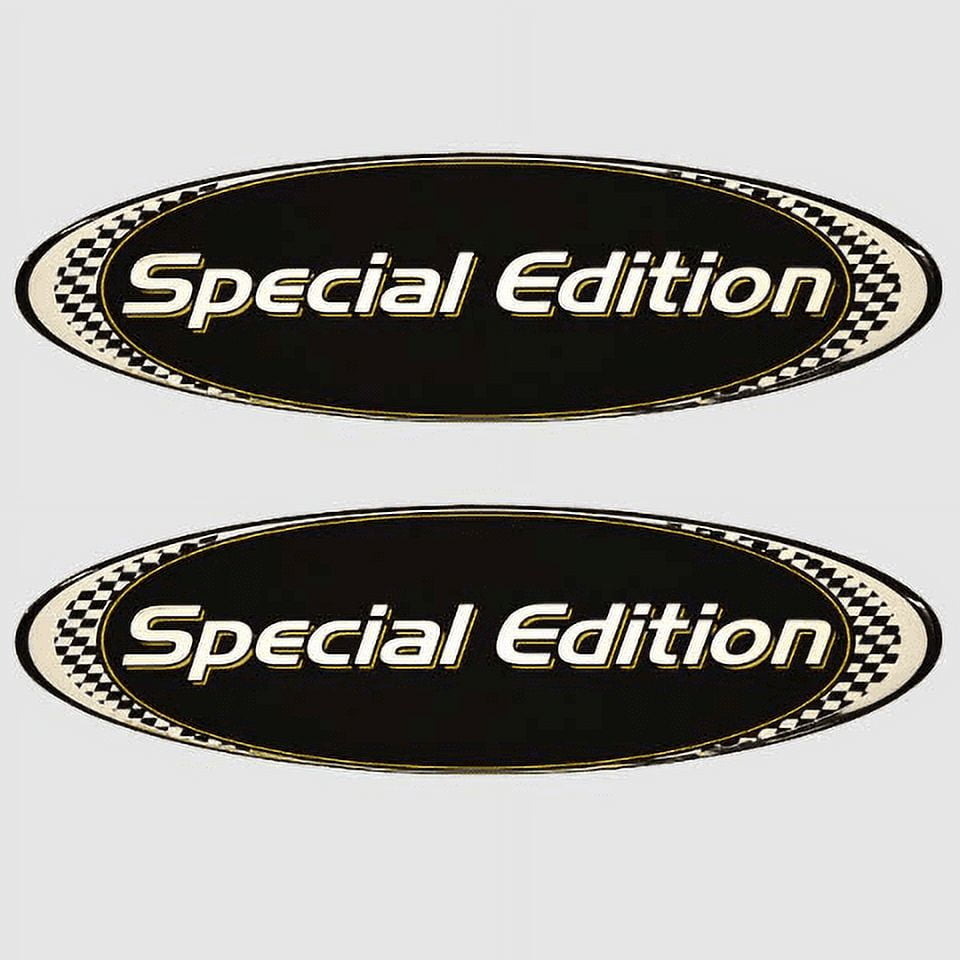 Rinker Boat Raised Decals | Special Edition Black Silver 8 x 2 3/8 2PC ...