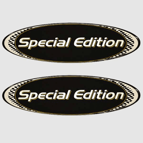 Rinker Boat Raised Decals | Special Edition Black Silver 8 x 2 3/8 2PC ...