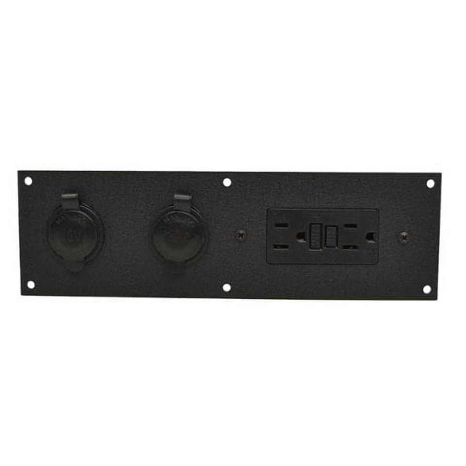 Rinker Boat Power Outlet Receptacle Panel | 10 x 3 Inch Black - Walmart.com