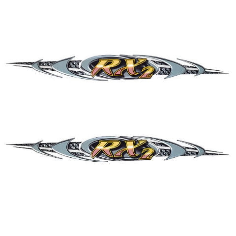 Rinker Boat Graphic Decals | RX2 Gray Yellow Stickers (Set of 2 ...