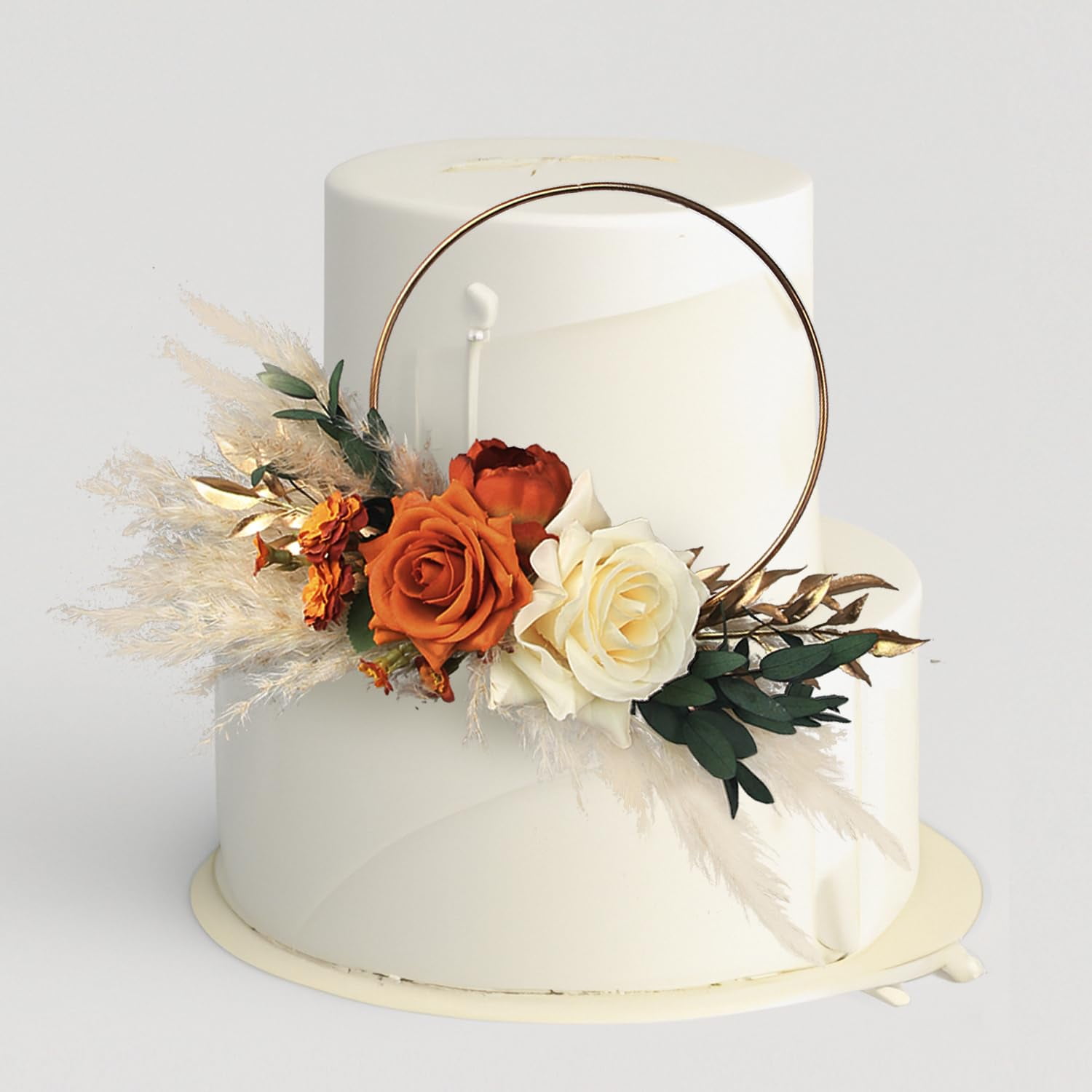 Rinlong Boho CakeTRDN Topper Flower Ring Decorations Pampas Terracotta ...
