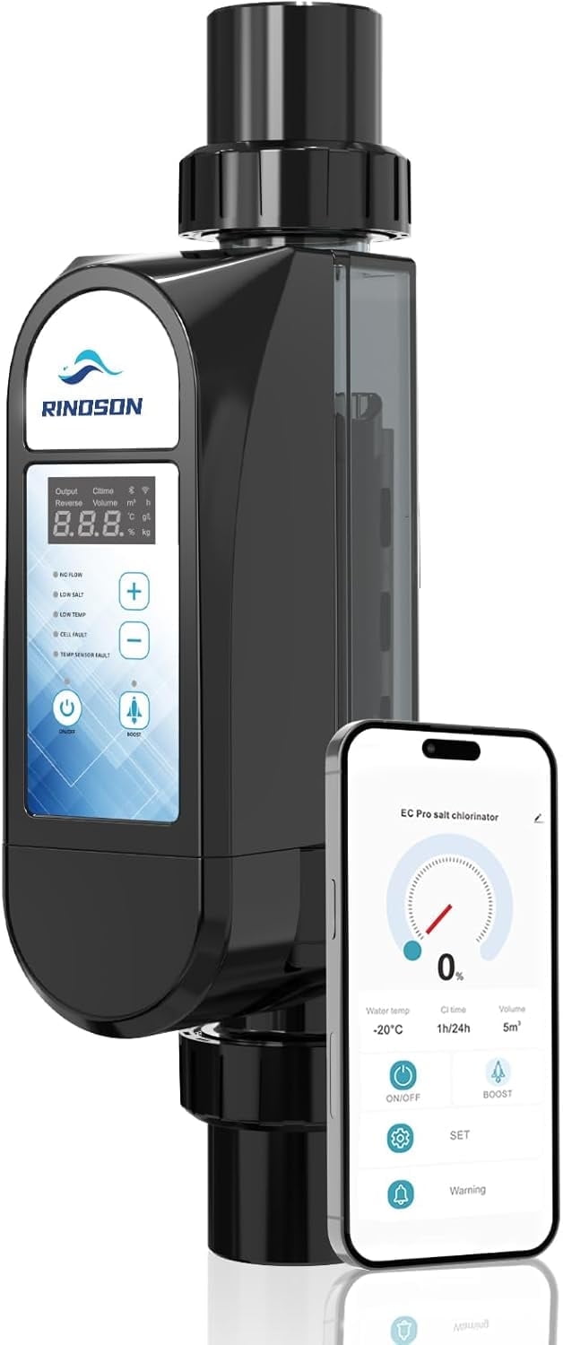 Rinoson Smart Saltwater Pool Chlorinator System Up to 18,000 Gallons ...