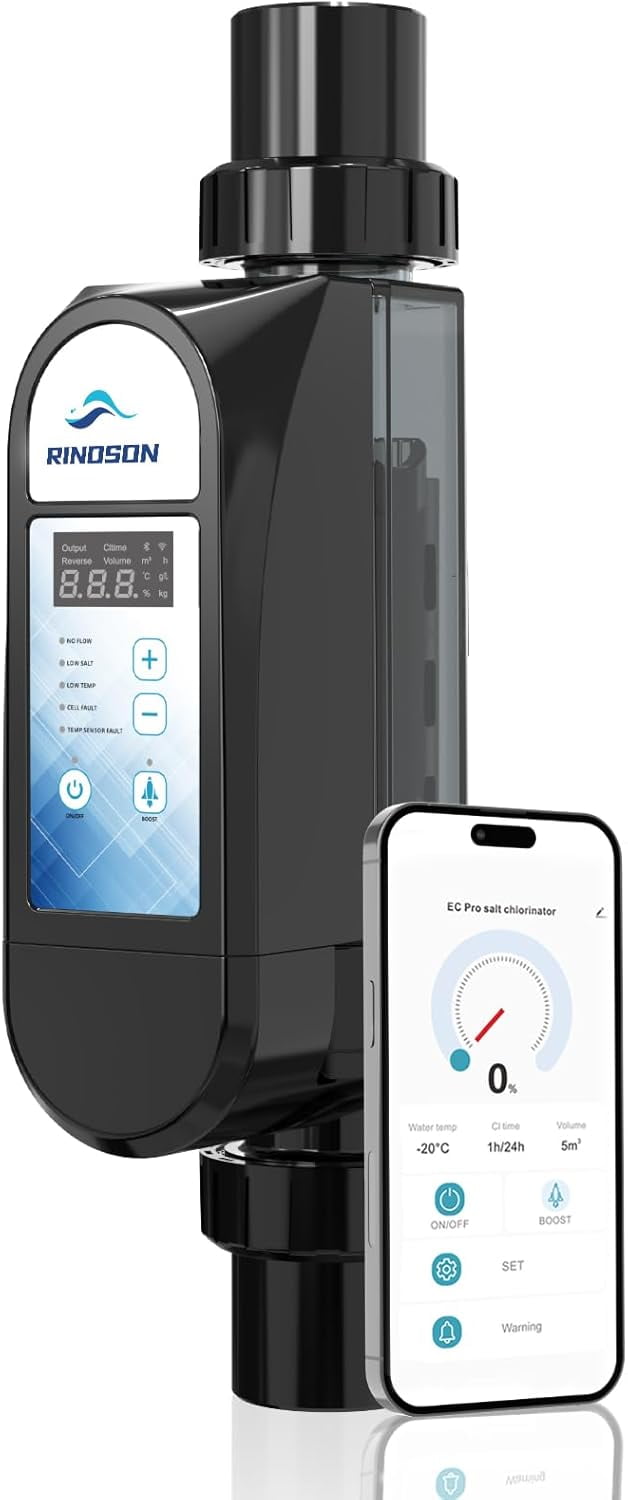 Rinoson Smart Saltwater Pool Chlorinator System Up to 27,000 Gallons ...