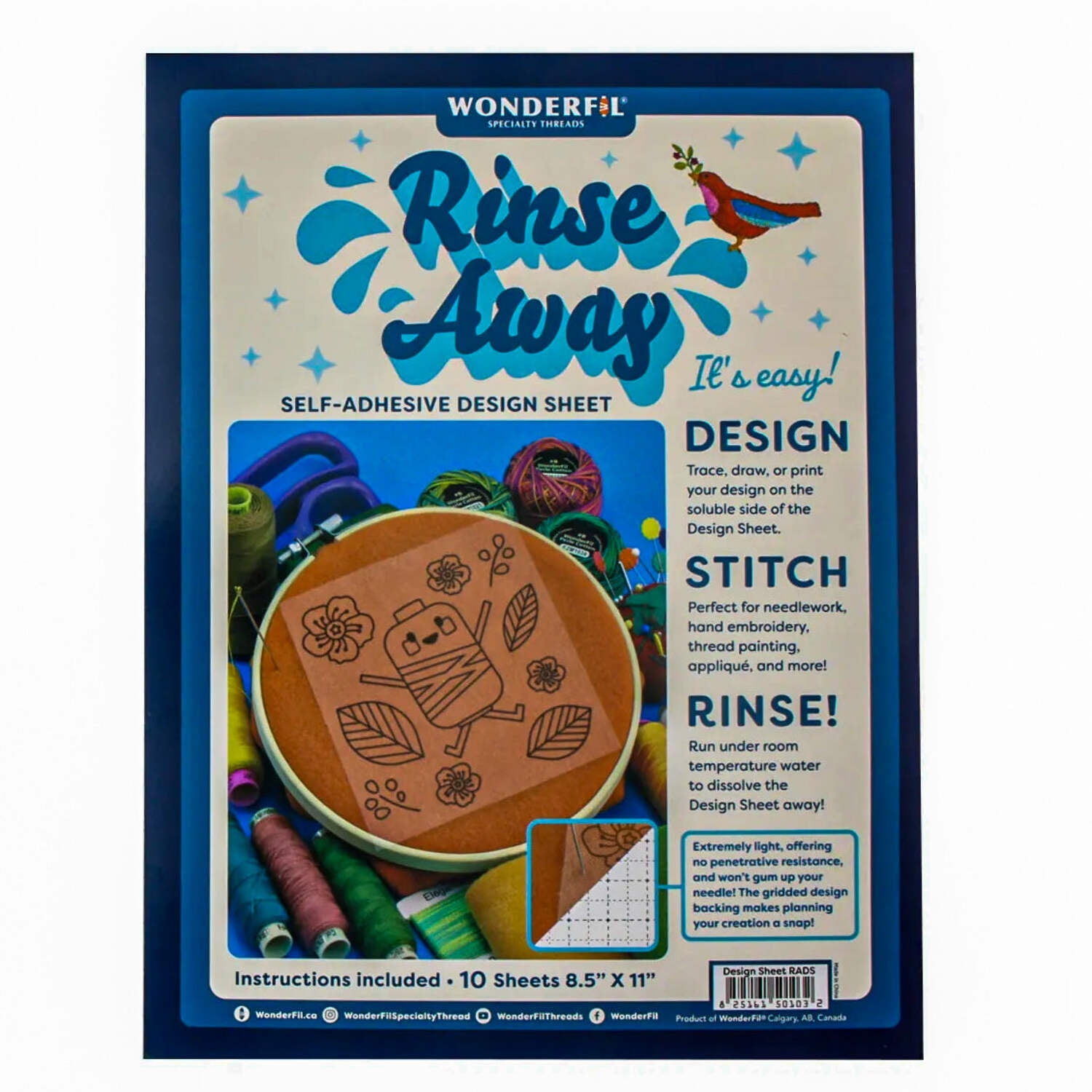 Rinse Away Self-Adhesive Design Sheets from WonderFil - Walmart.com