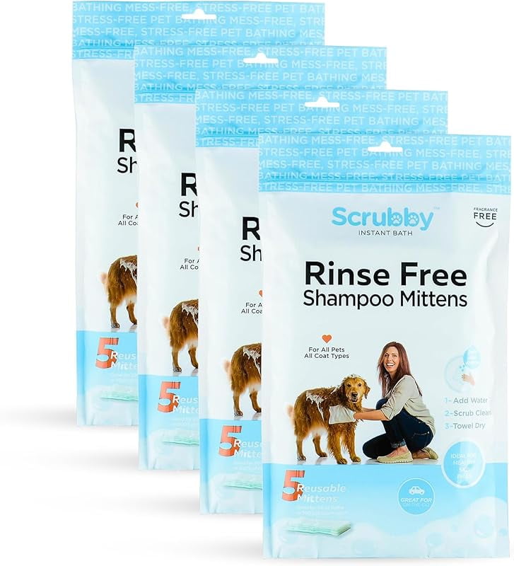 No Rinse Wipes | Rinse Free Shampoo Mittens | Dogs & Cats | Bath Wipes ...