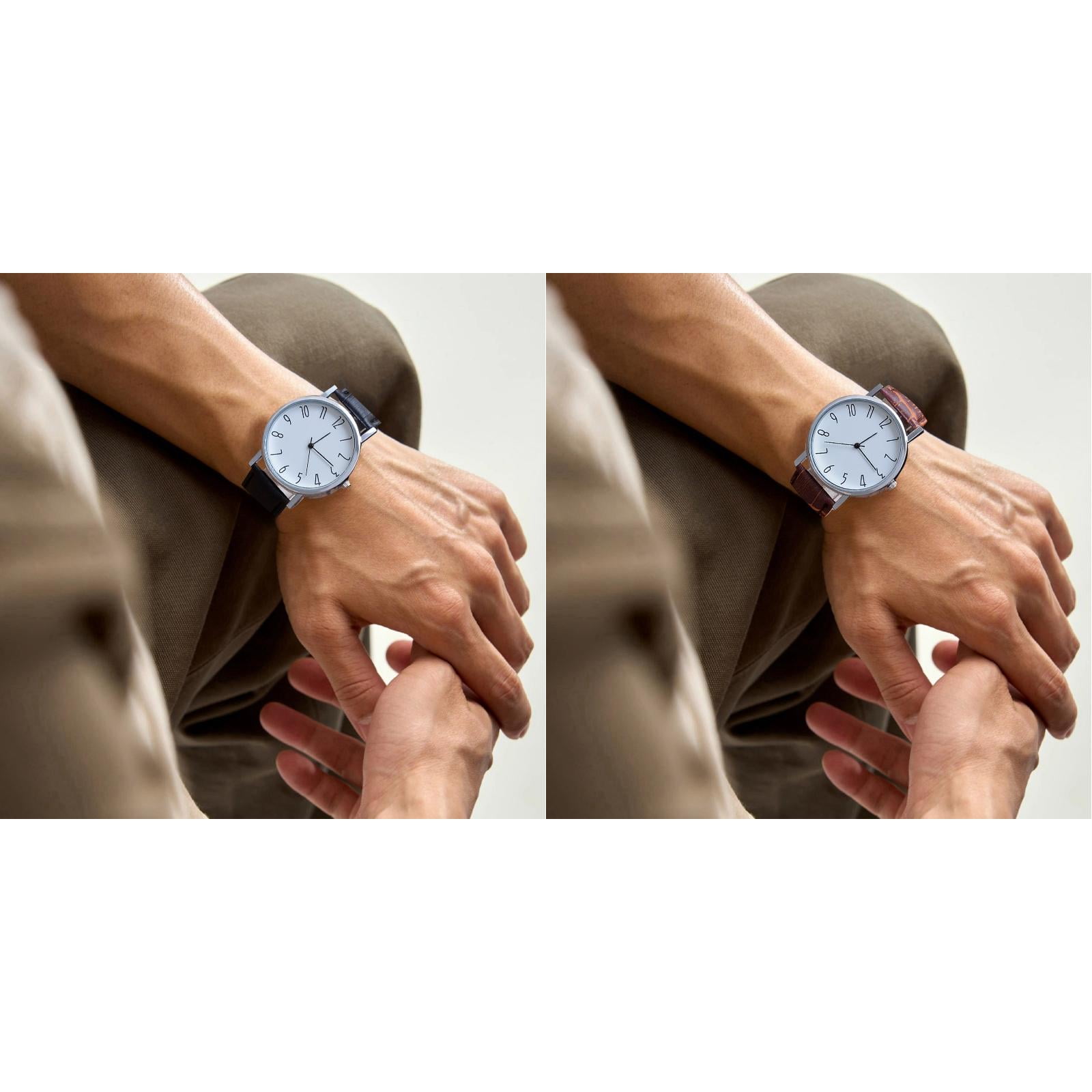 Rinsvye 2-Pack Men's Quartz Watch with Digital Mens Watch Blue Glass ...