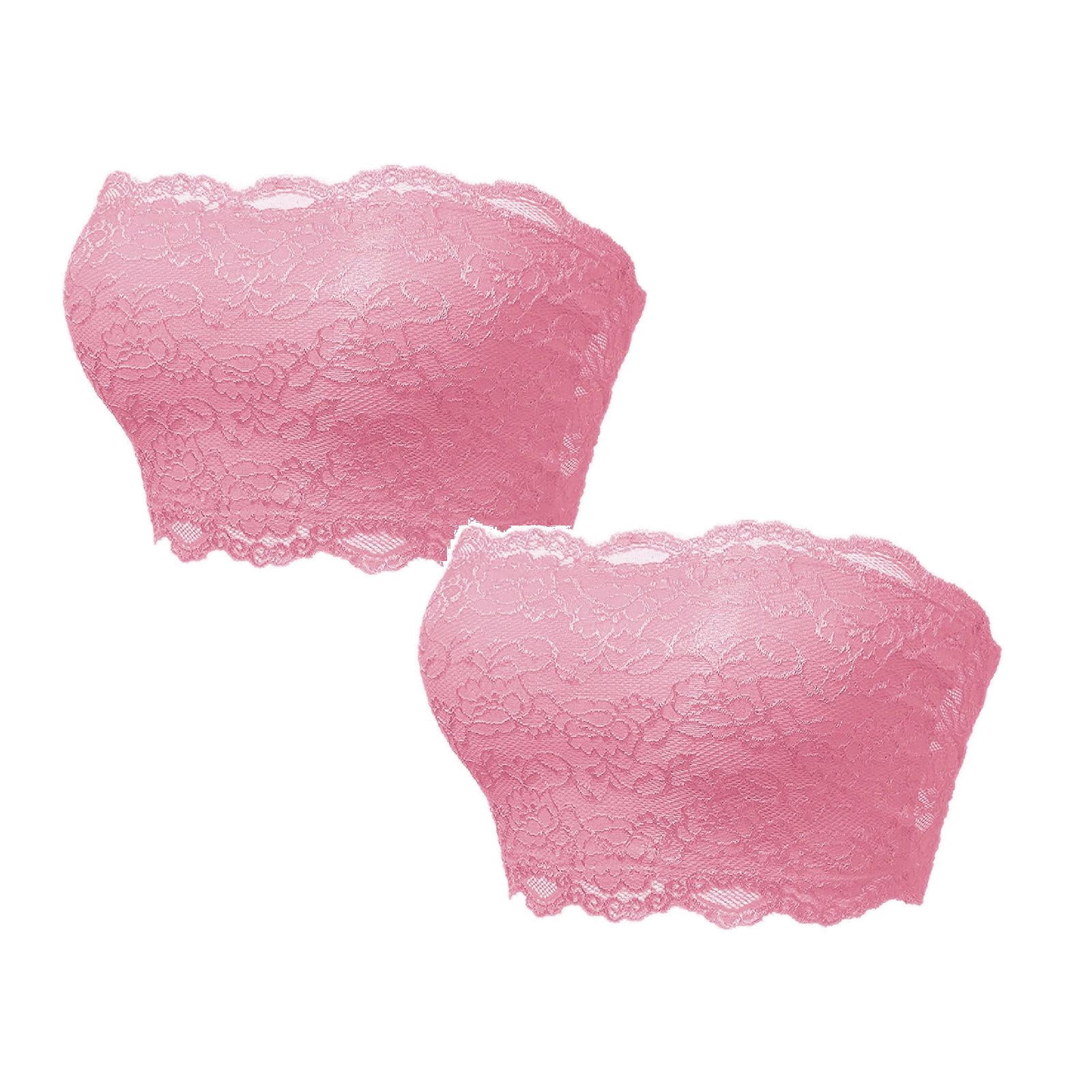 Rinsvye 2 Pcs Ladies Seamless Top Lace Strapless Tube Bra Beauty Back ...