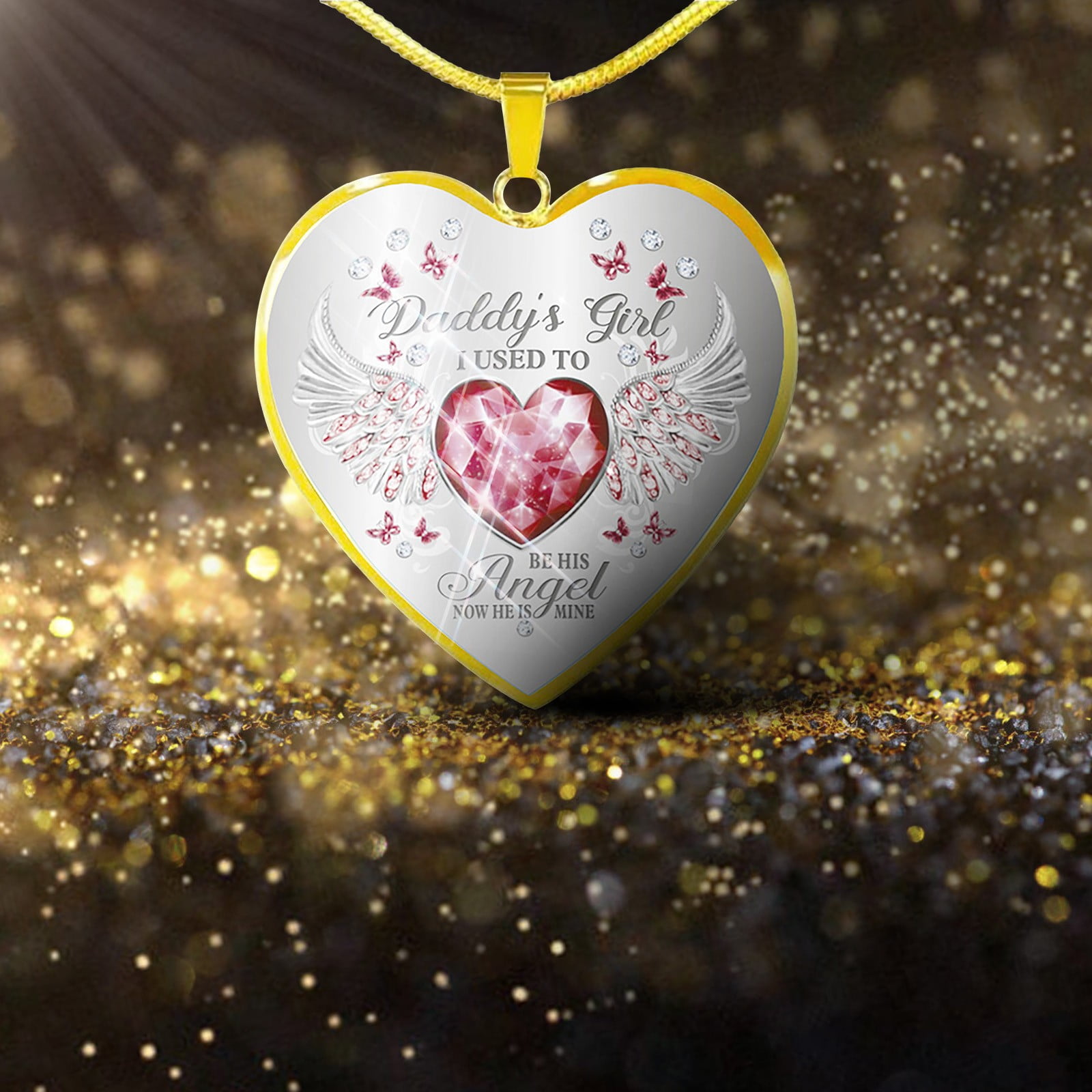 Rinsvye Angel Wing Necklace Long Necklaces For Women For Dad Daughter ...