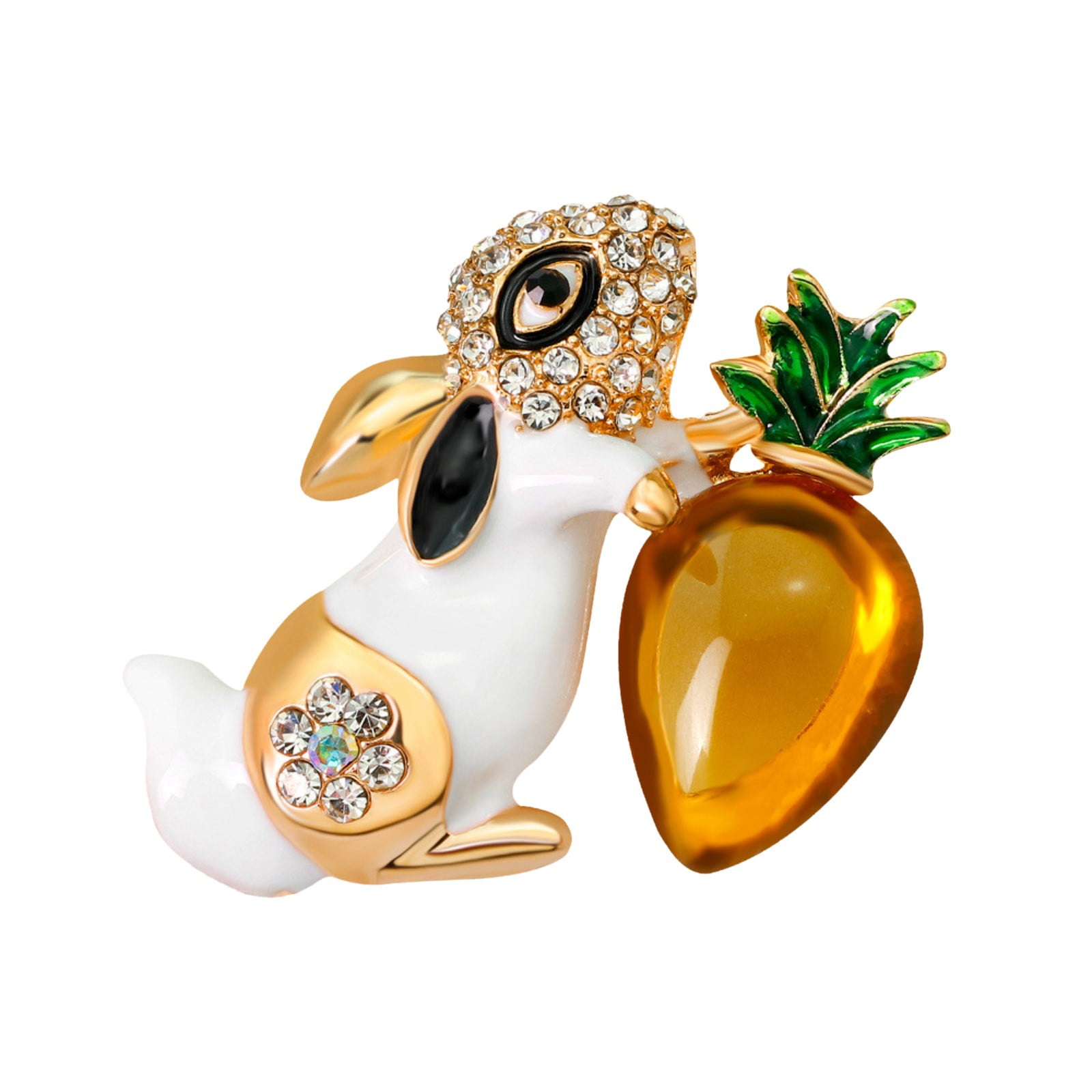 Rinsvye Easter Bunny Brooch Alloy Wooden Brooch Drop Oil Ladies Wooden ...
