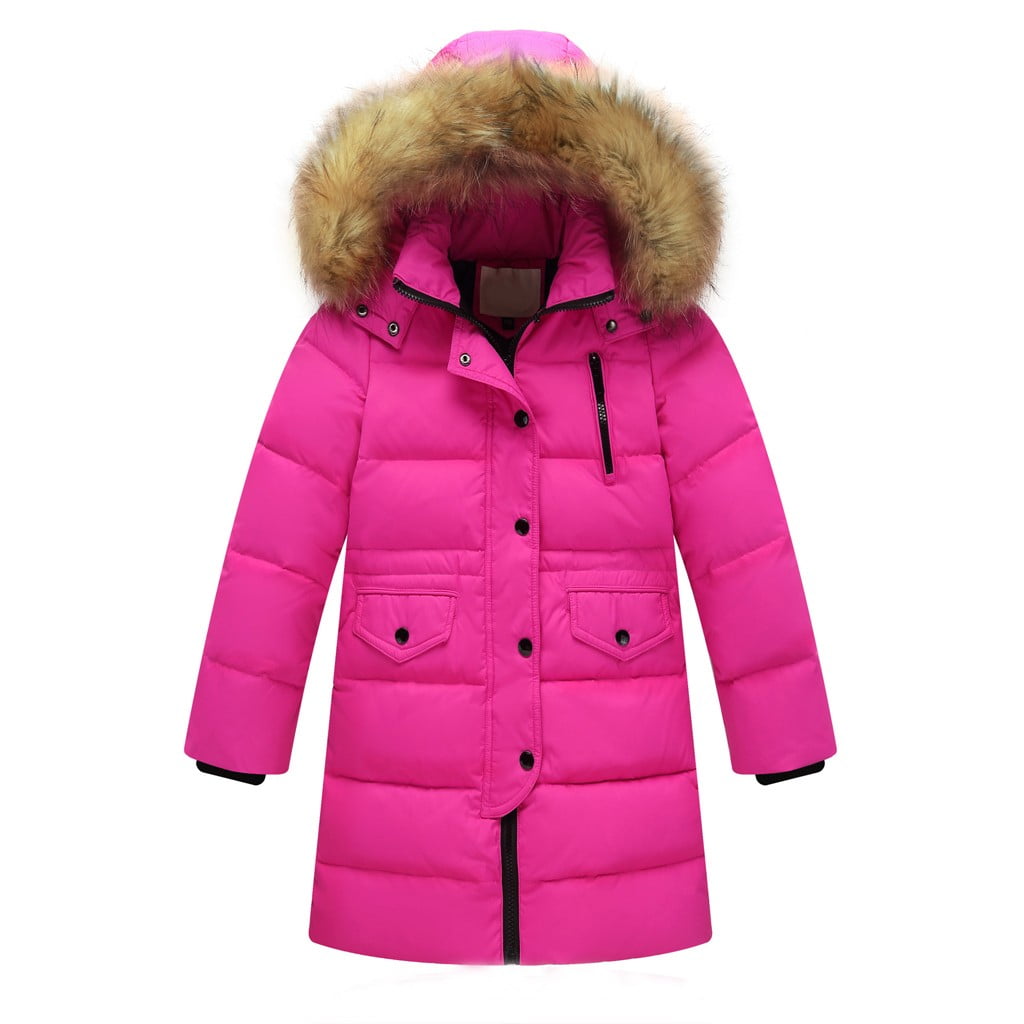 Rinsvye Kids Girls Winter Faux Crop Top Pants Hooded Down Coat Jacket 4 ...