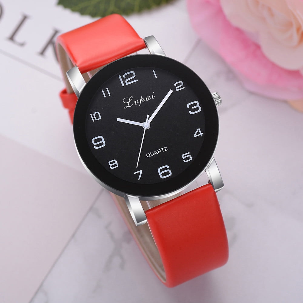 Rinsvye Leather Quartz Band Women'S Watch Watch Wrist Casual Analog ...