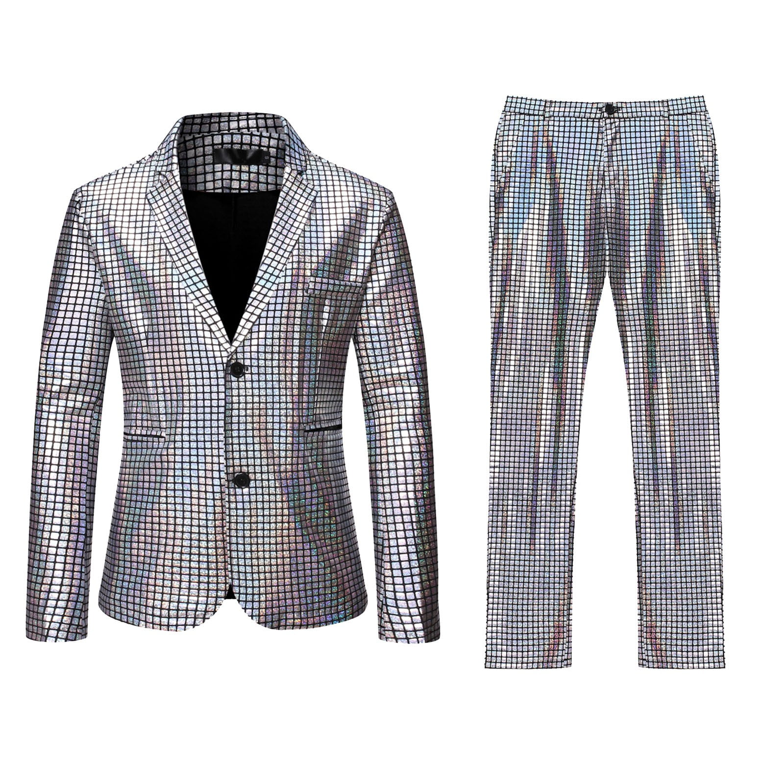 Rinsvye Mens Retro Punk Gothic Wool Suits for Men Slim Fit Suit Jacket ...