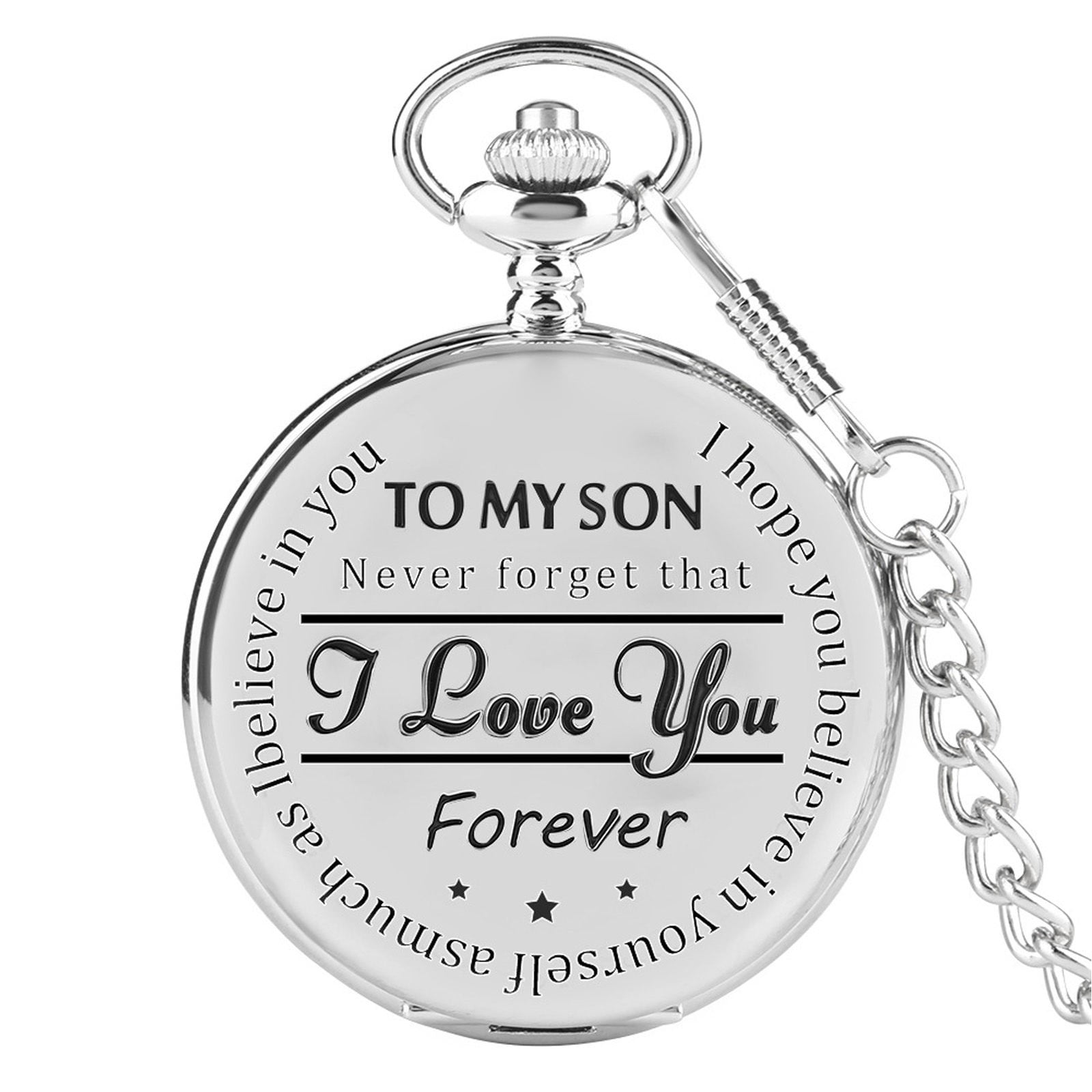 Rinsvye To My Son Quartz Classic Digital Watch Pocket Chain Watch ...