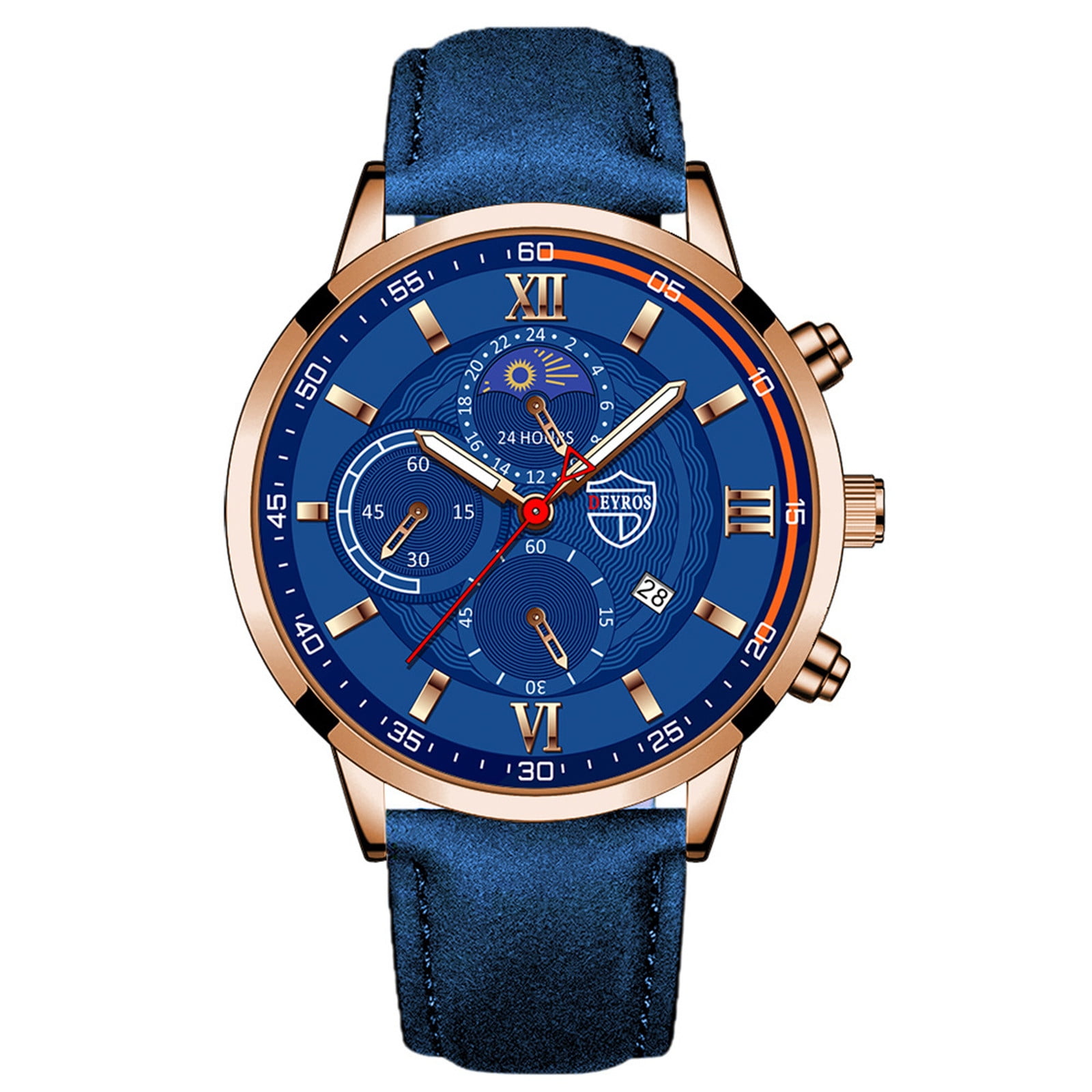 Rinsvye Sport Men'S Stainless Dbc32-1A Steel Case Leather Band Atomic ...
