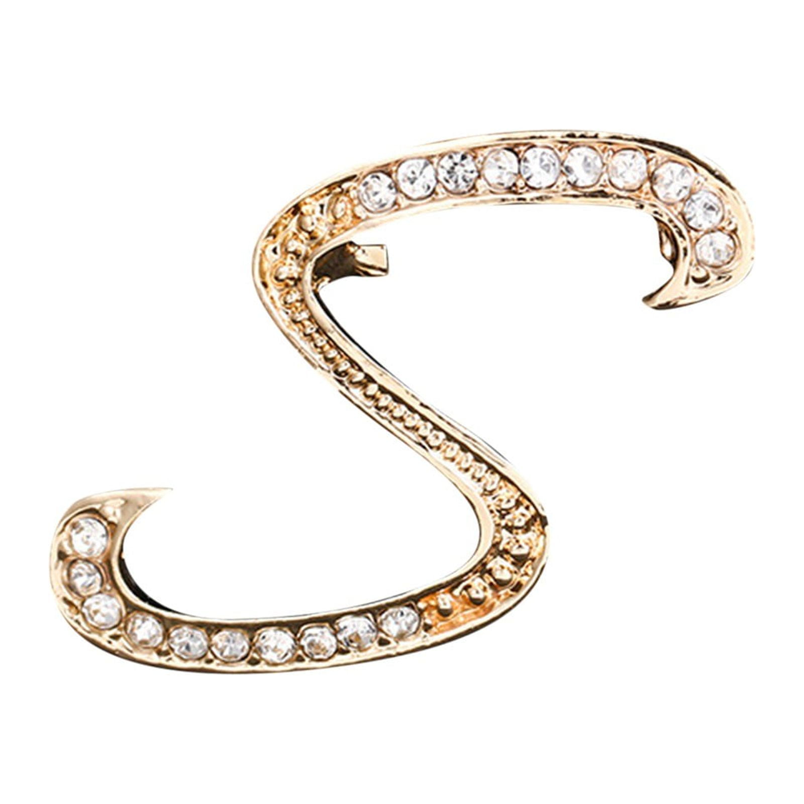 Rinsvye Temperament Elegant 26 Pearl Brooches Initial Rhinestone Brooch ...