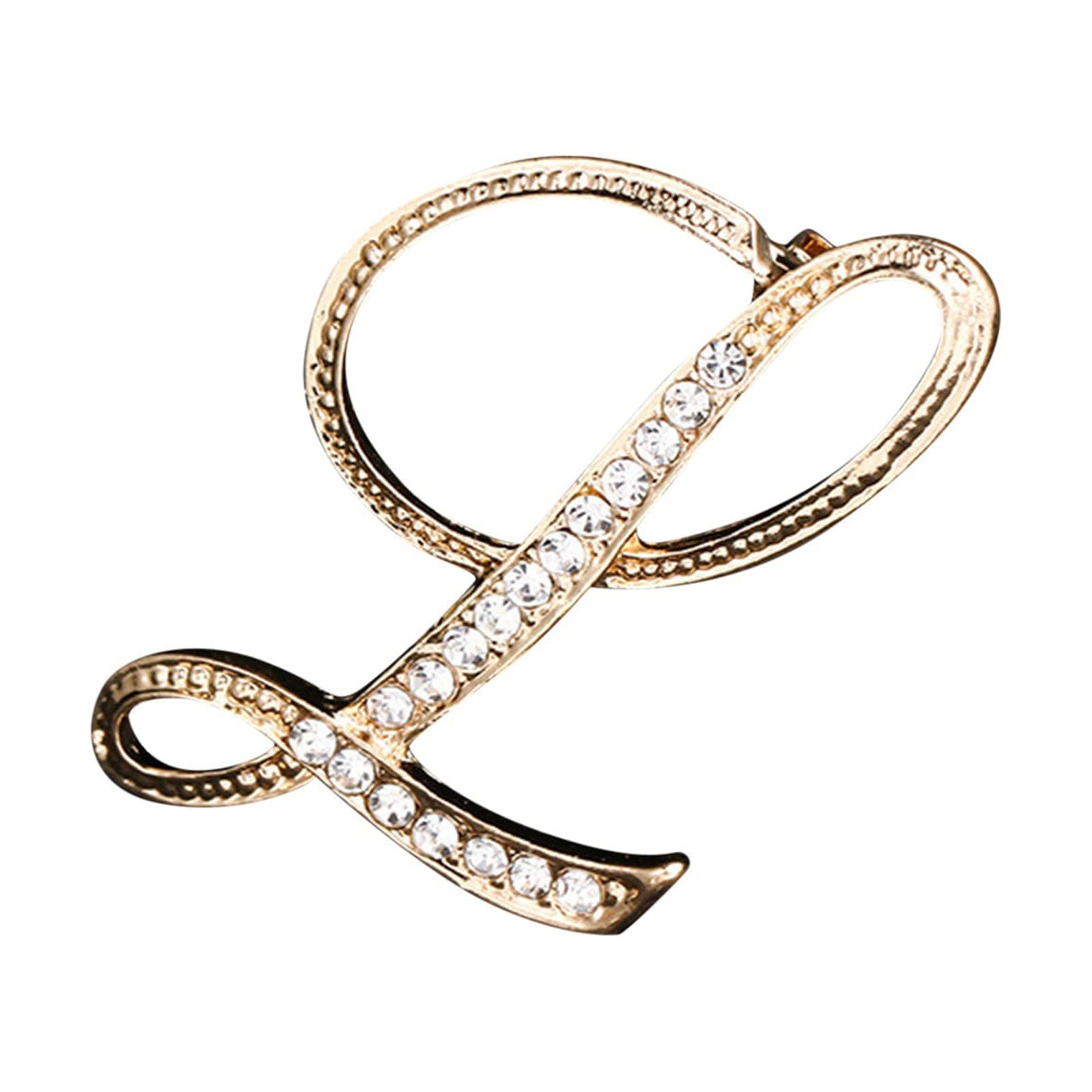 Rinsvye Temperament Elegant 26 Sweater Closure Clips Initial Rhinestone ...