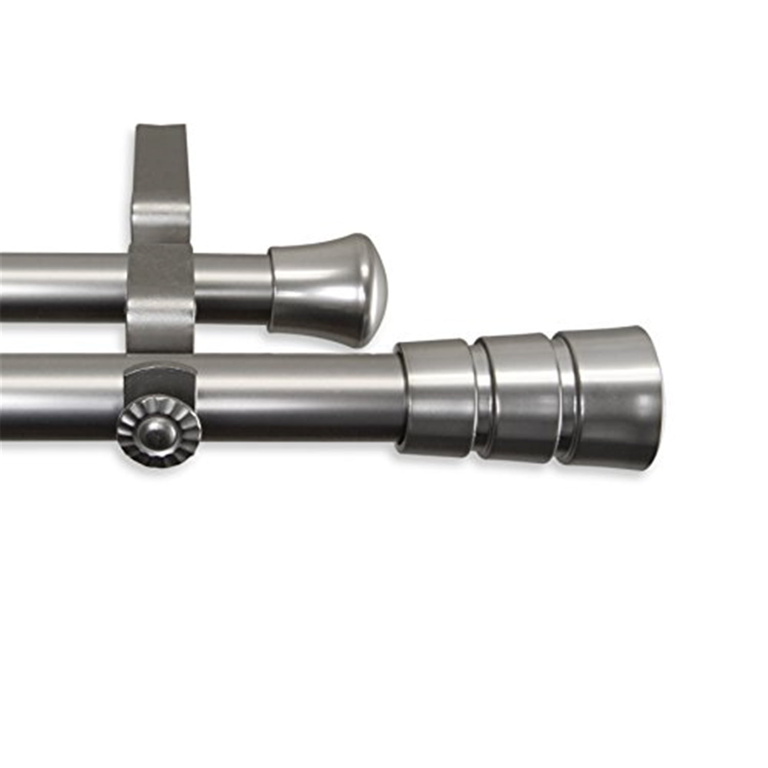 Rio 13/16" Double Curtain Rod-Color:Satin Nickel,Size:28-48" - Walmart.com
