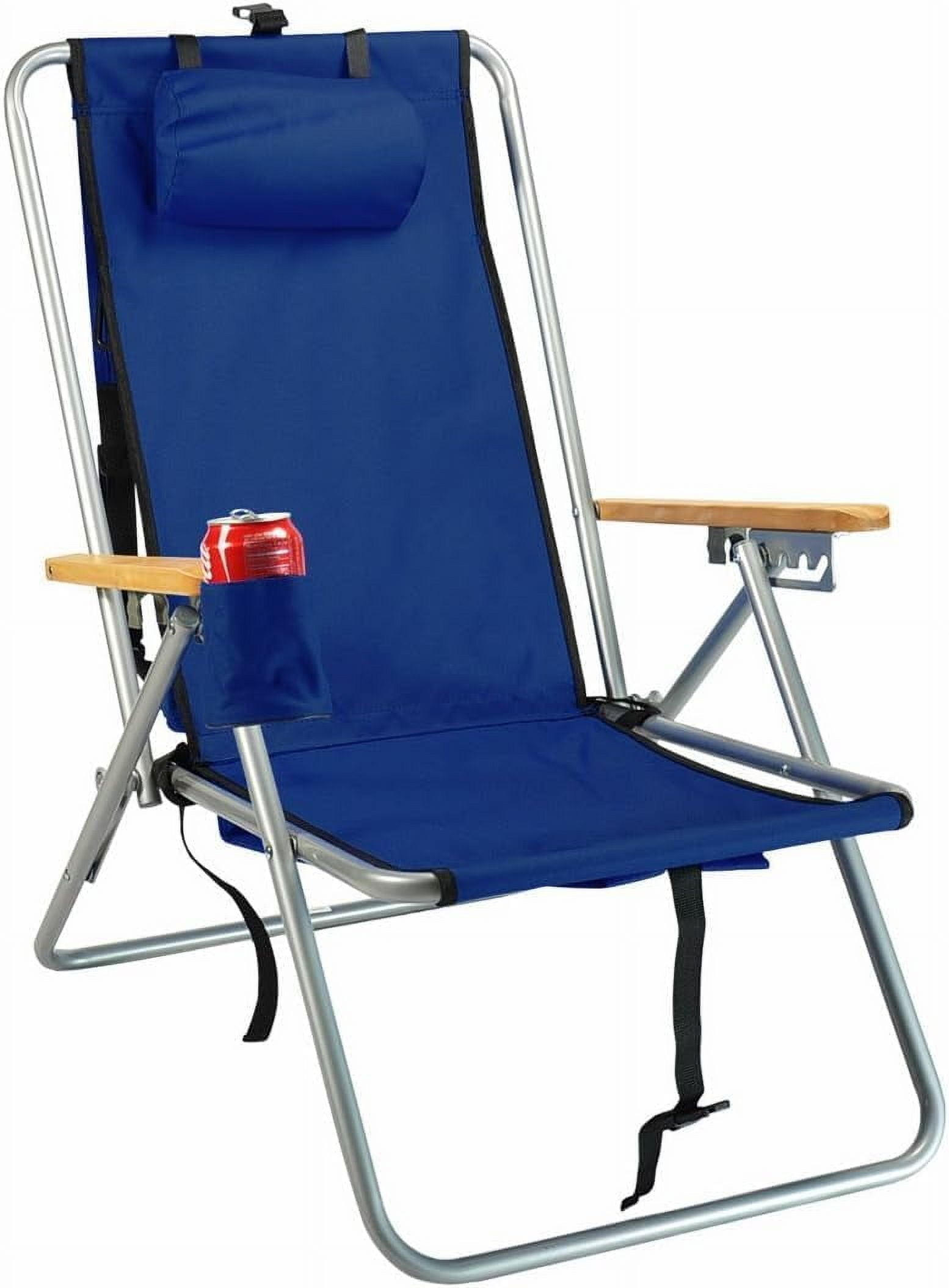 Rio Beach Original 4-Position Steel Backpack Chair with Pillow, Hands ...