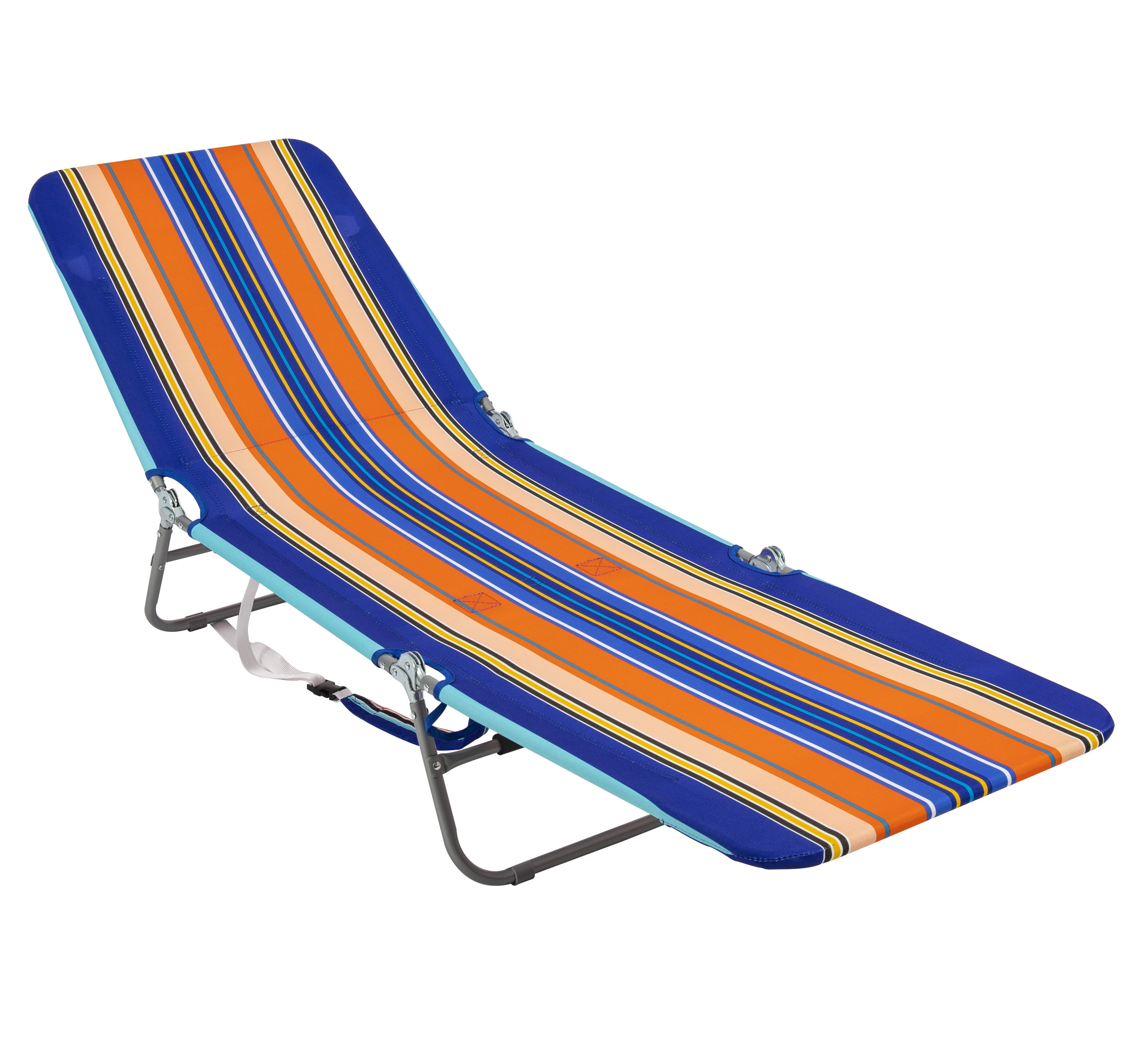 Rio Brands Portable Folding Beach Lounge Chair with Backpack Straps and ...