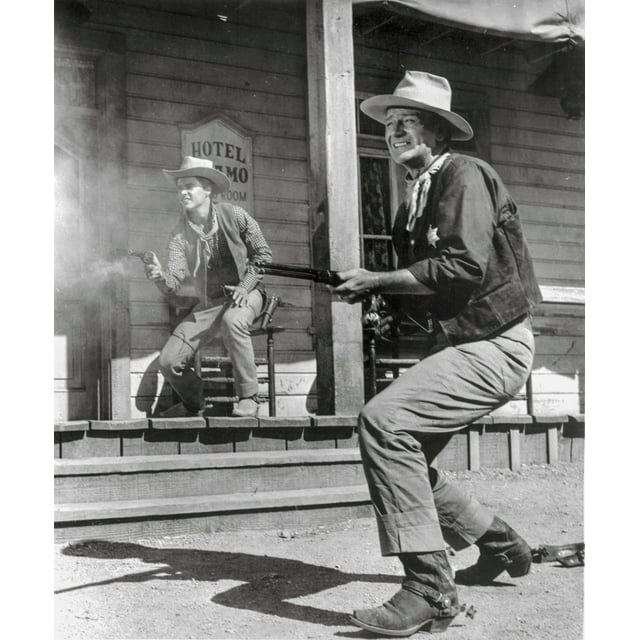 Rio Bravo Gun Fight Scene in Black And White Photo Print (24 x 30 ...
