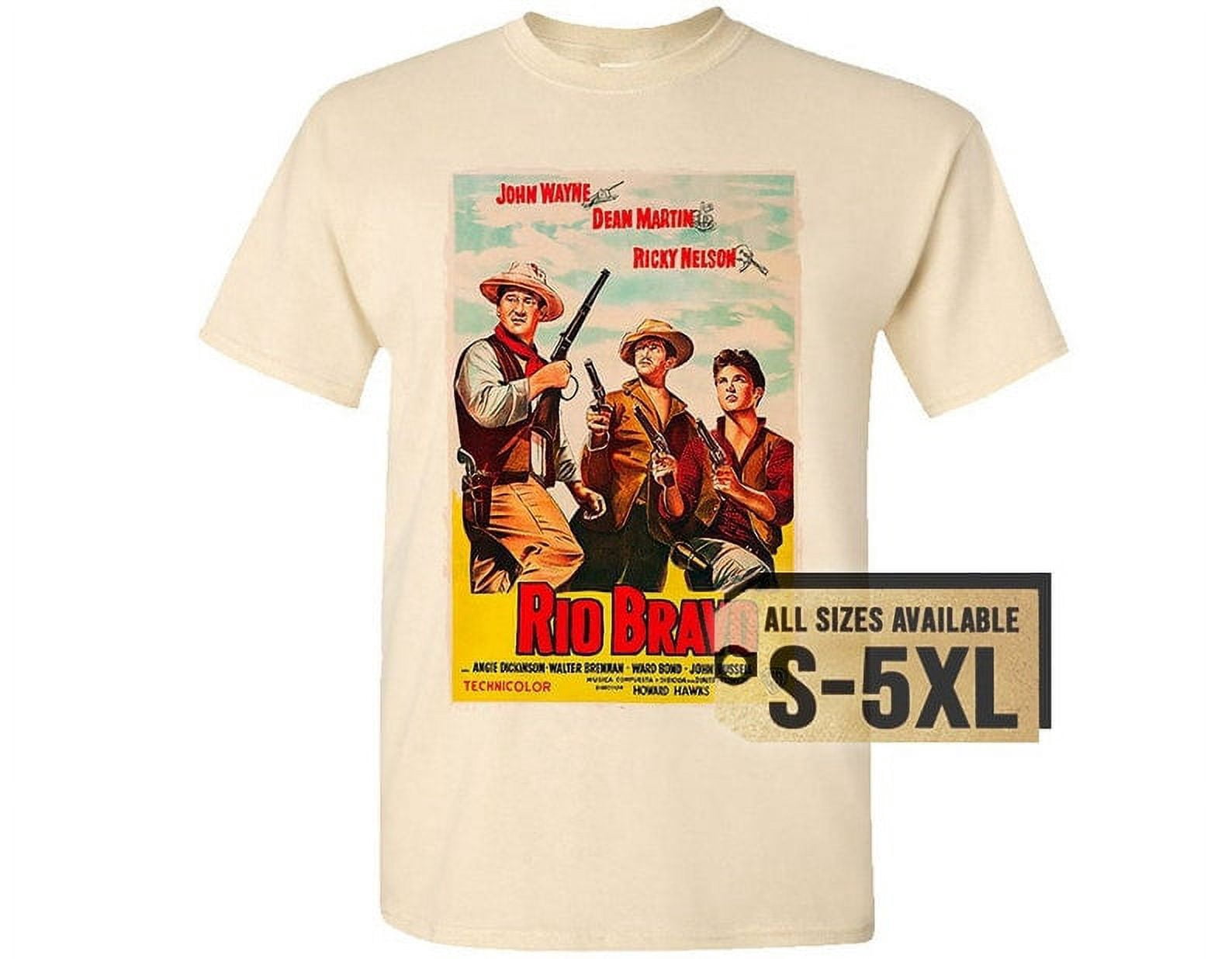 Rio Bravo V1 John Wayne Natural White Gray Men T Shirt - Walmart.com