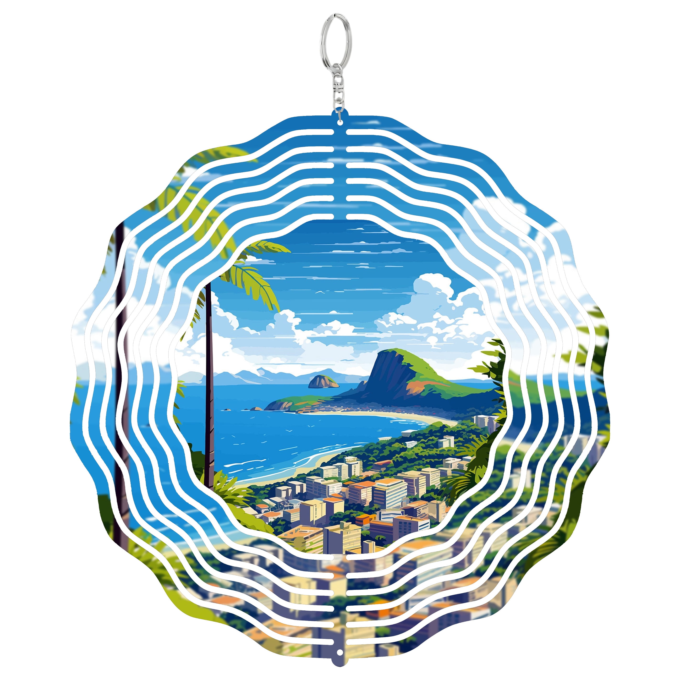 Rio Brazil 3D Wind Spinner Stainless Steel Kinetic Art Garden Decor ...