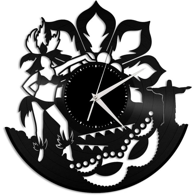 Rio Carnival Vinyl Wall Clock,Vinyl Record Clock Wall Art Black ...
