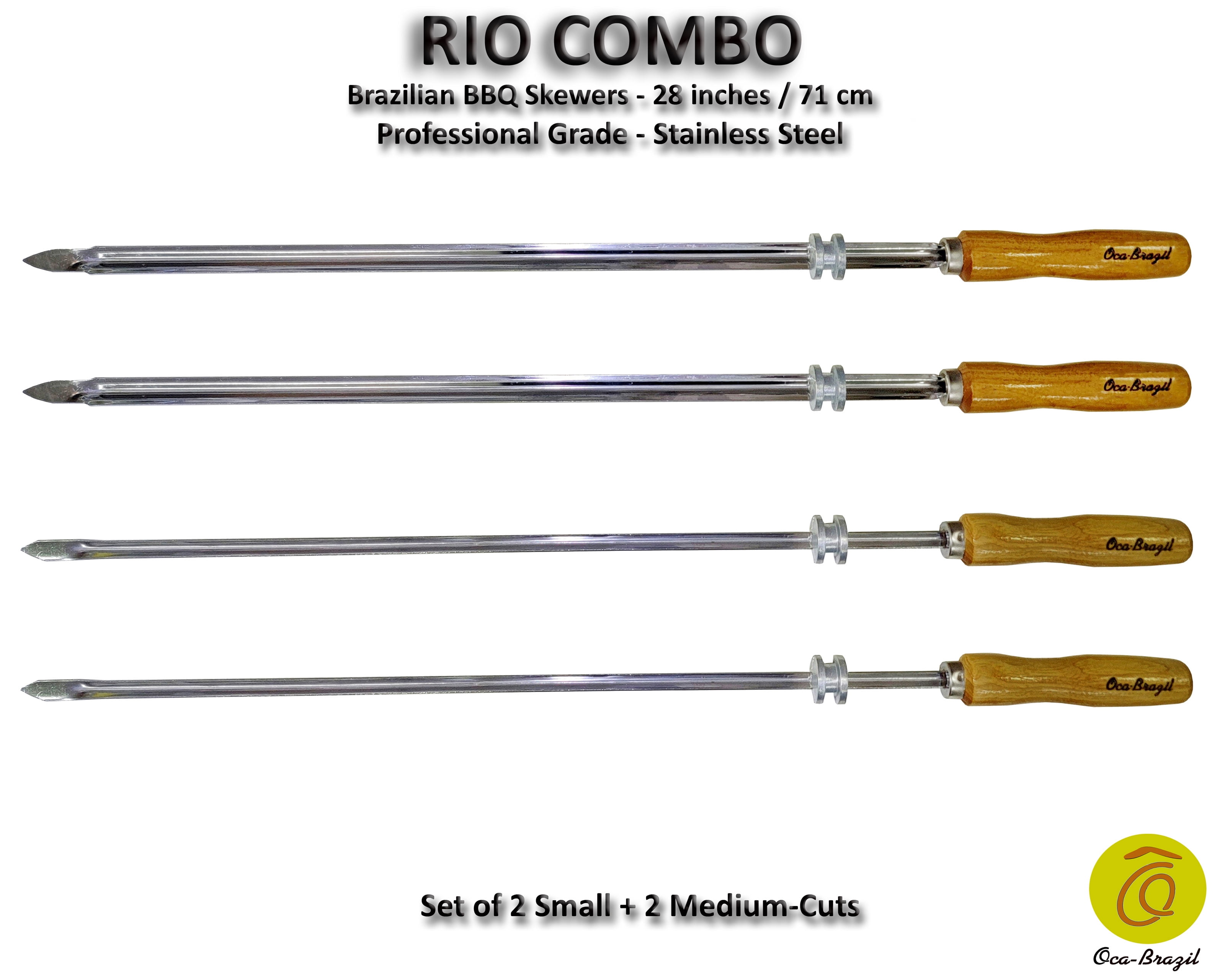 Rio Combo - Professional Grade Stainless Steel BBQ Skewers Set of 4 for ...