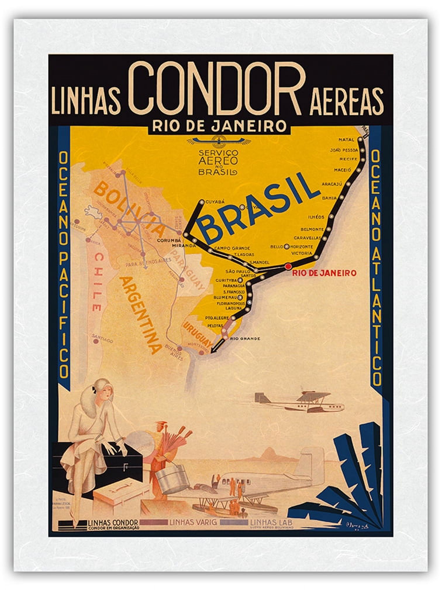 Rio De Janeiro Brazil - Air Routes in Brazil - Condor Varig Airline ...