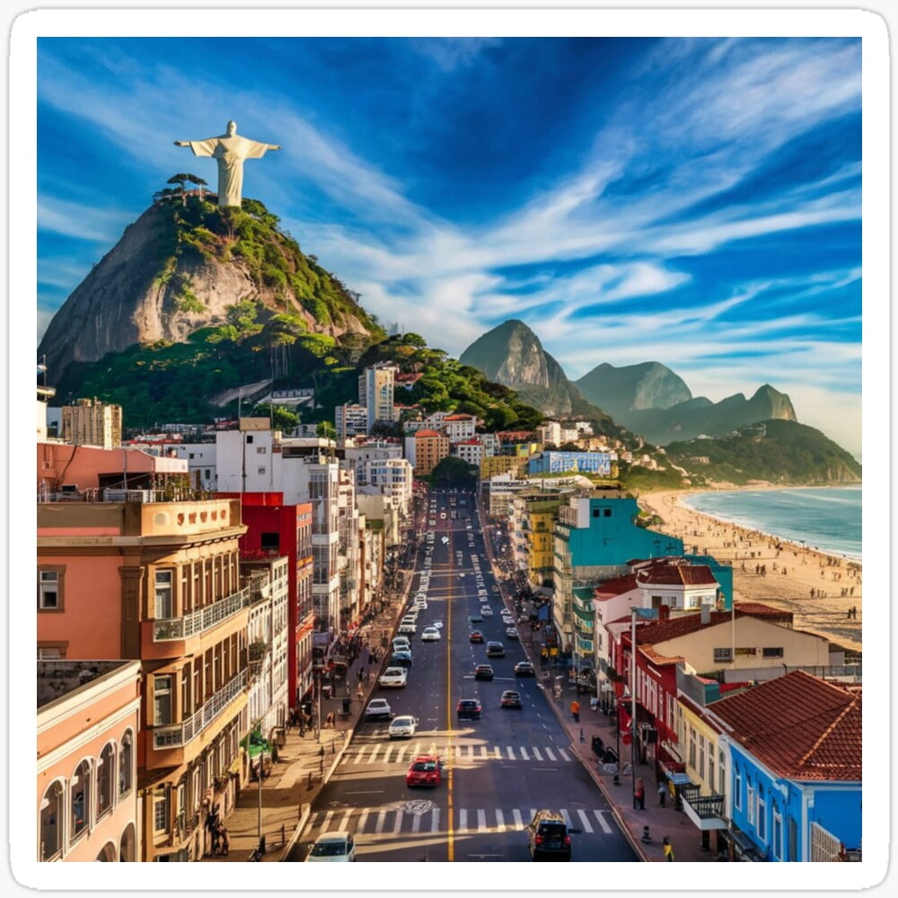 Rio De Janeiro, Brazil Sticker Phone Decal Water Bottle Stickers Car ...