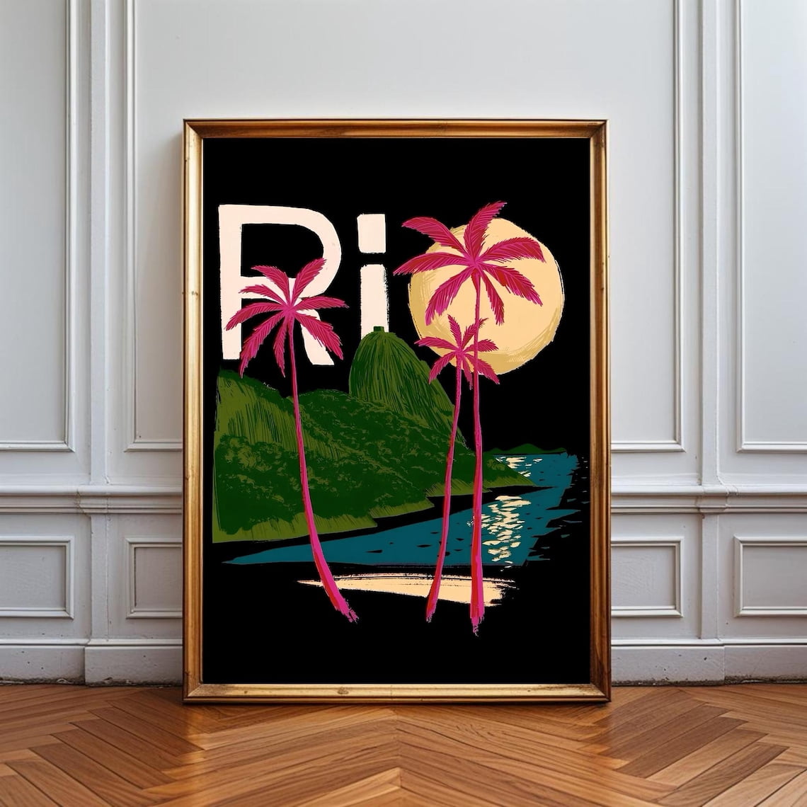 Rio De Janeiro Brazil Wall Art Tropical Beach Sunset Christ Redeemer ...